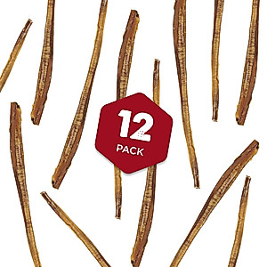 Best Bully Sticks 12 Inch Odor Free Bully Sticks for Dogs, 12 Pack - 100% Natural, Grass-Fed Beef, Easily Digestible Bully Bones, Grain and Rawhide Free, Odorless Dog Bully Sticks for Large Dogs