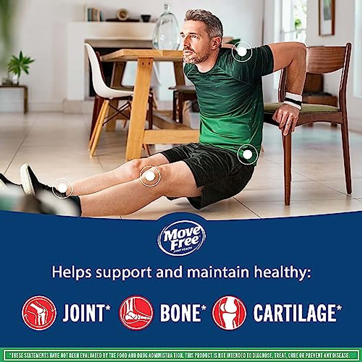 Move Free Advanced Glucosamine Chondroitin MSM Joint Support Supplement, Supports Mobility Comfort Strength Flexibility & Bone - 120 Tablets (40 servings)*