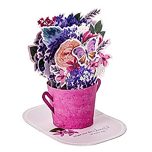 Hallmark Paper Wonder Mothers Day Pop Up Card (Purple Flower Bouquet, Beautiful in Every Way)