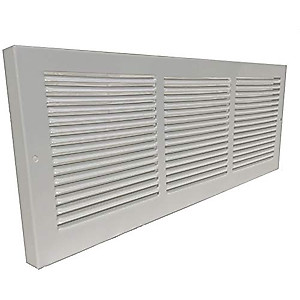 White Steel Baseboard Return Grill with 7/8" Turn Back (24" x 6")