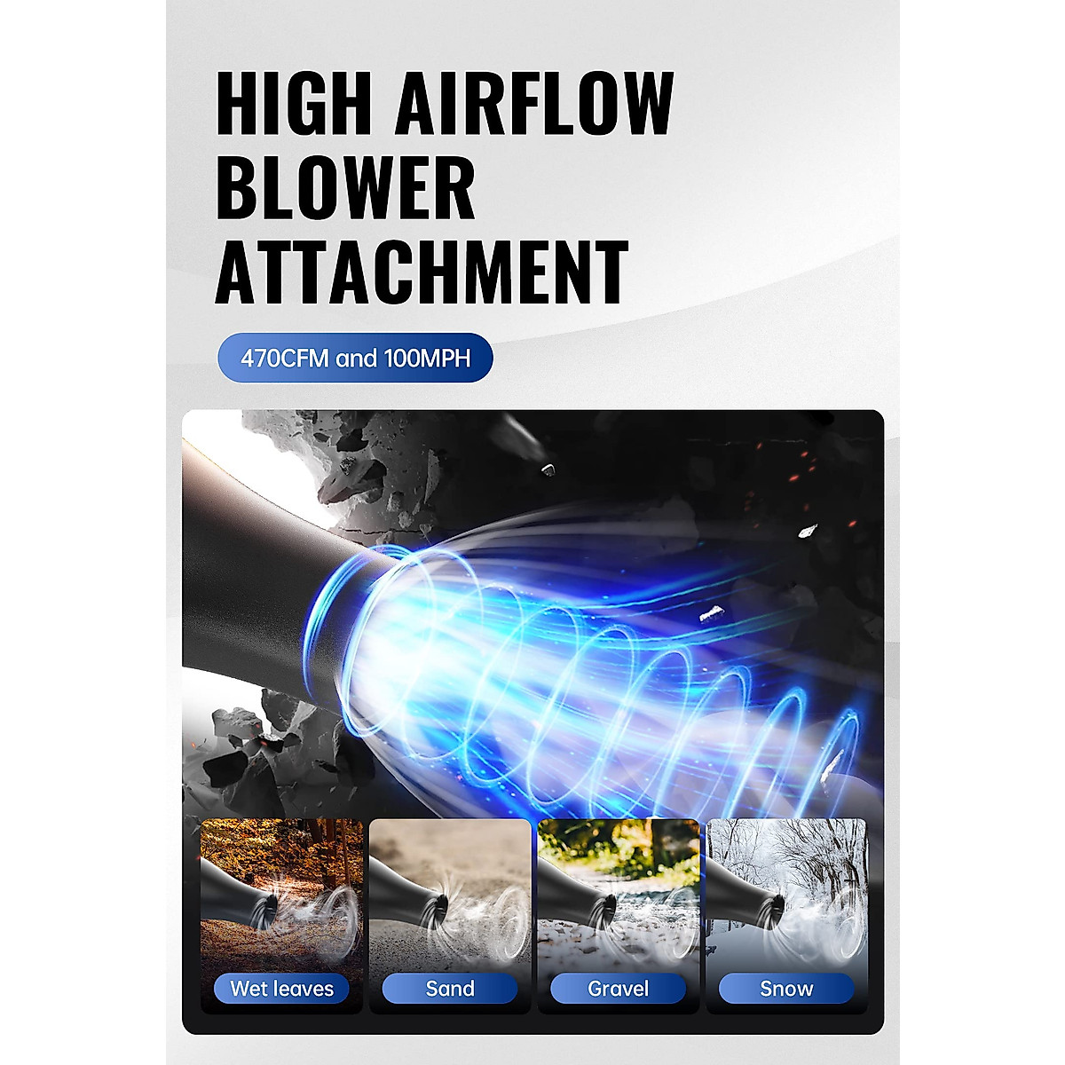 Wild Badger Power Axial Leaf Blower Attachment, WBABATT, Blue