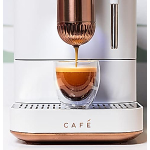 Café Affetto Automatic Espresso Machine + Milk Frother | Built-In & Adjustable Espresso Bean Grinder | One-Touch Brew in 90 Seconds | Matte White, 1.2 Liter, (C7CEBBS4RW3)