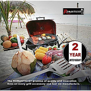 ROMANTICIST 5pc Heavy Duty Grill Accessories for Top Chef - Professional Grill Tools Set & Basic BBQ Tools for Backyard Restaurant Outdoor Kitchen - Deluxe Grill Gift for Dad on Father’s Day Birthday