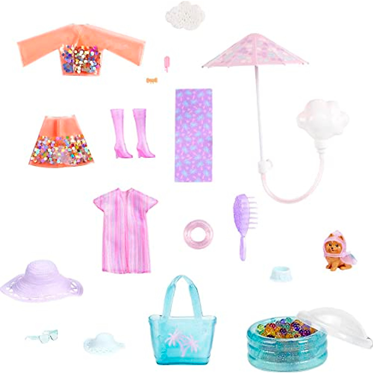 Barbie Color Reveal Doll with 7 Surprises, Color Change and Accessories, Palm Trees Series, styles may vary ​​​​