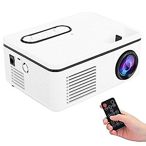 Portable Projectors,HD 1080P Supported 400 Lm LED WiFi Video Projector Home Theater with 100 Inch Projection Size and 1000: 1 Contrast Support USB, HDMI, AV Interface for Desktop / DVD (White)
