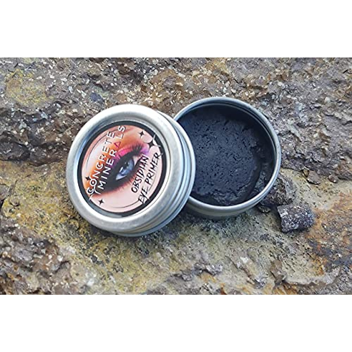 Concrete Minerals Eye Primer, Luxurious Silky-Soft Balm Formula, Longer-Lasting With No Creasing, Black Finish, 100% Vegan and Cruelty Free, Handmade in USA, 10 Grams (Obsidian)
