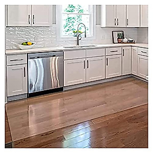 Clear PVC Desk Chair Mat 1.5mm Chair Mat Office Chair Mat, Chair Mat For Floor Protection, Pvc Clear Transparent, Non-Slip Floor/Carpet Protector Mat Scratch Resistant Wear Resistant Indoor,60/80/90/1