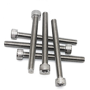 Fullerkreg M8-1.25 x 65MM Socket Head Cap Screws, Allen Socket Drive, Din 912, AISI 304 Stainless Steel (18-8), Full Thread, Bright Finish, Machine Thread, Quantity 5