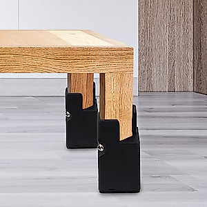 KELEAPEKER 4pcs Furniture Risers,Desk Risers for Desk Legs,Adjustable,with Screw Clamp,for Lifting The Bed, Sofa, Table, Desk, Cabinet and Bookshelf