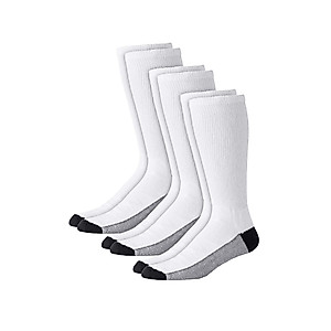 KingSize Men's Big & Tall Full Length Cushioned Crew Socks 3-Pack - 2XL, White