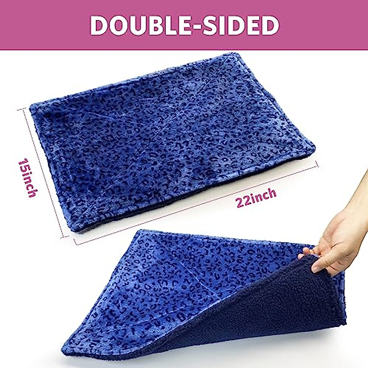 MARUNDA Self-Warming Cat Bed,Super Soft Dog Bed Crate Bed Blanket, Self Heating Cat Pad, Thermal Cat and Dog Warming Bed Mat. (Self-Warming, S - 22" * 15")