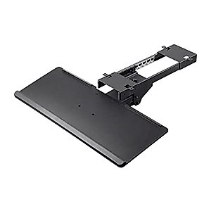 Monoprice Adjustable Ergonomic Keyboard Tray – Black, With a 26.4 x 10in Full Size Platform, Extends Min 18.2in / Max 30.8in - Workstream Collection