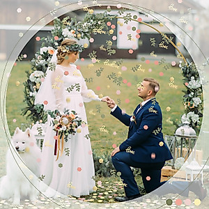 500 Pcs Greenery Wedding Table Confetti, Boho Love Theme Party Sage Green Table Scatter Confetti for Nature Theme Engagement Party Wedding Birthday Shower Party (Gold, Tea Green, Light Pink, Crimson)