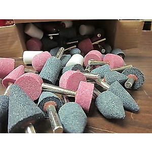 50pc GIT INDUSTRIAL TOOL MOUNTED GRINDING STONE ASSORTMENT BITS 1/4" DRILL MSA50