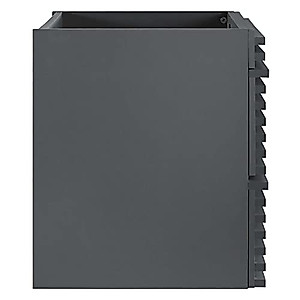 Modway Render 23.5" MDF Wood Wall-Mount Bathroom Vanity Cabinet in Gray