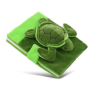 DolliBu Sea Turtle Plush Notebook - Sea Turtle Stuffed Animal Girls and Boys Writing Journal, Cute Stationery Notebook, Plush Sea Turtle Notebook Toy with 80 Pages of Writing Journal - 4.5x5.75 Inches
