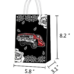 Nuwontun 16pcs Cholo Party Bags with Handles for Early 2000s Old School Themed Teens Lowrider Party Supplies Goody Treat Candy Bags cholo theme party decorations