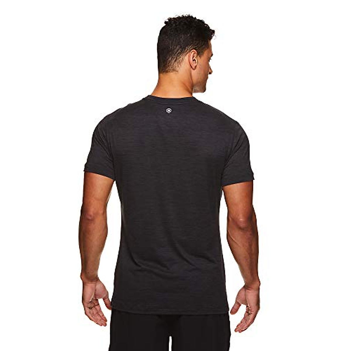 Gaiam Men's Everyday Basic Crew Neck T Shirt - Short Sleeve Yoga & Workout Top - Black Heather, Medium