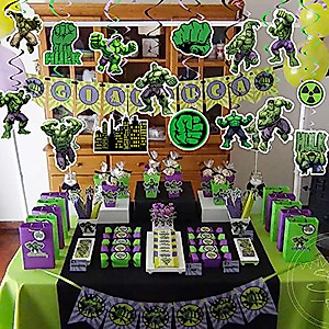 30 PCS Green Hero Party Hanging Swirl Decoration ,Heroes Theme Green Hero Hanging Swirl Foil Decorations Birthday Party Supplies