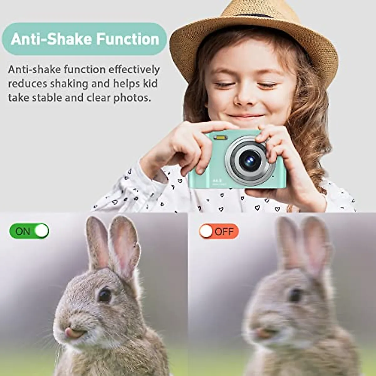 Digital Camera, FHD 2.7K Digital Camera for Kids Digital Point and Shoot Camera with 16X Digital Zoom, 44MP Compact Camera Portable Small Camera for Teens Boys Girls Students Beginners