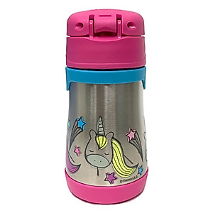 Thermos Foogo 10oz/290mL Vacuum Insulated Stainless Steel Straw Bottle, Unicorn