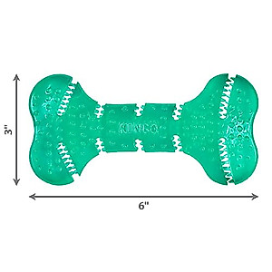 KONG - Squeezz Dental Bone - Unique Flexible Texture, Teeth and Gum Cleaning Dog Toy - for Medium/Large Dogs