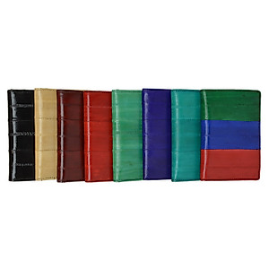 MARSHAL Eel Skin Soft Leather Business Card Credit Card Holder with Id Window