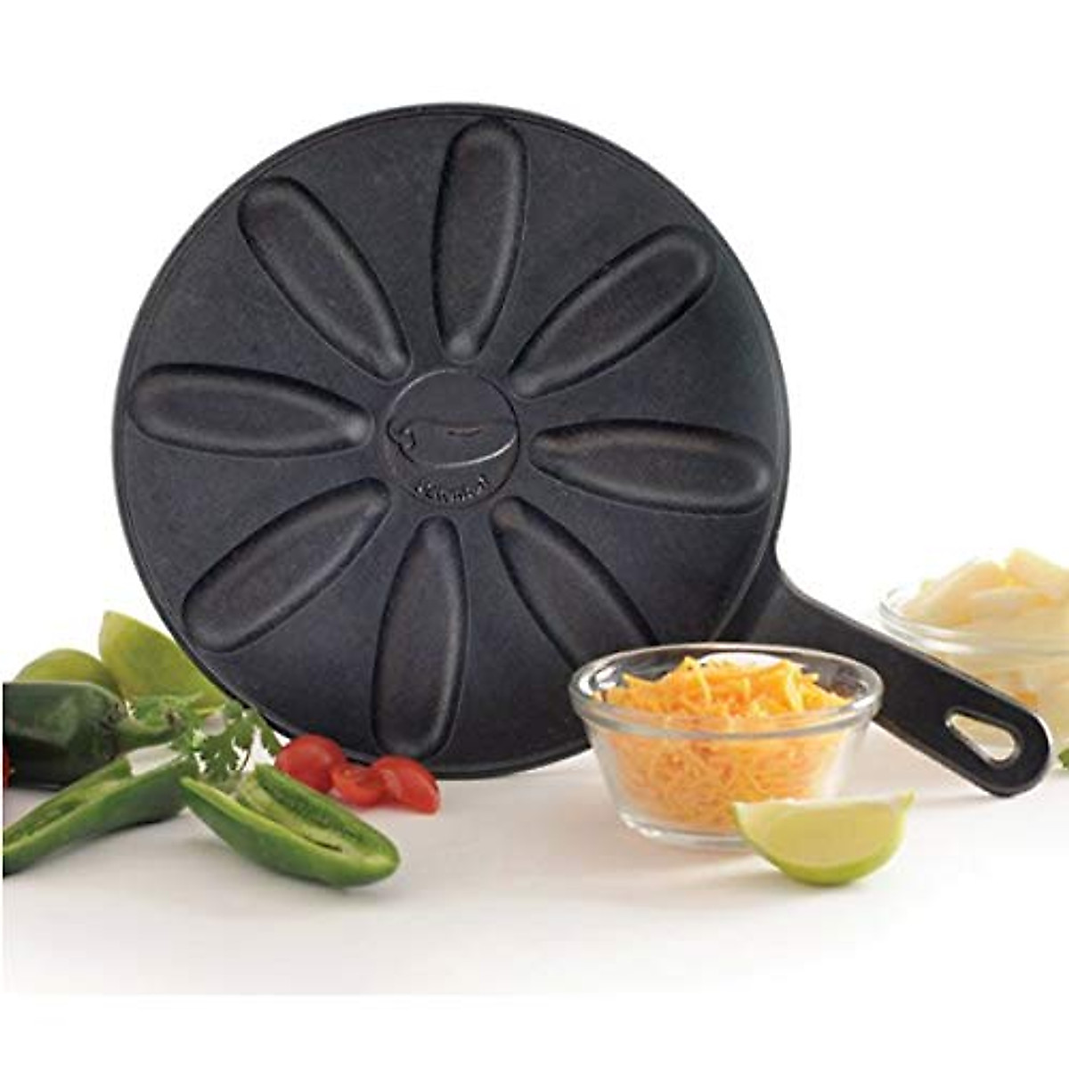 Norpro Pre-Seasoned Pepper Popper Pan, 9-inch, Black