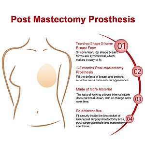 ONEFENG One Piece Waterdrop Silicone Breast Forms Mastectomy Prosthesis Concave Bra Pad Breast Ehancers