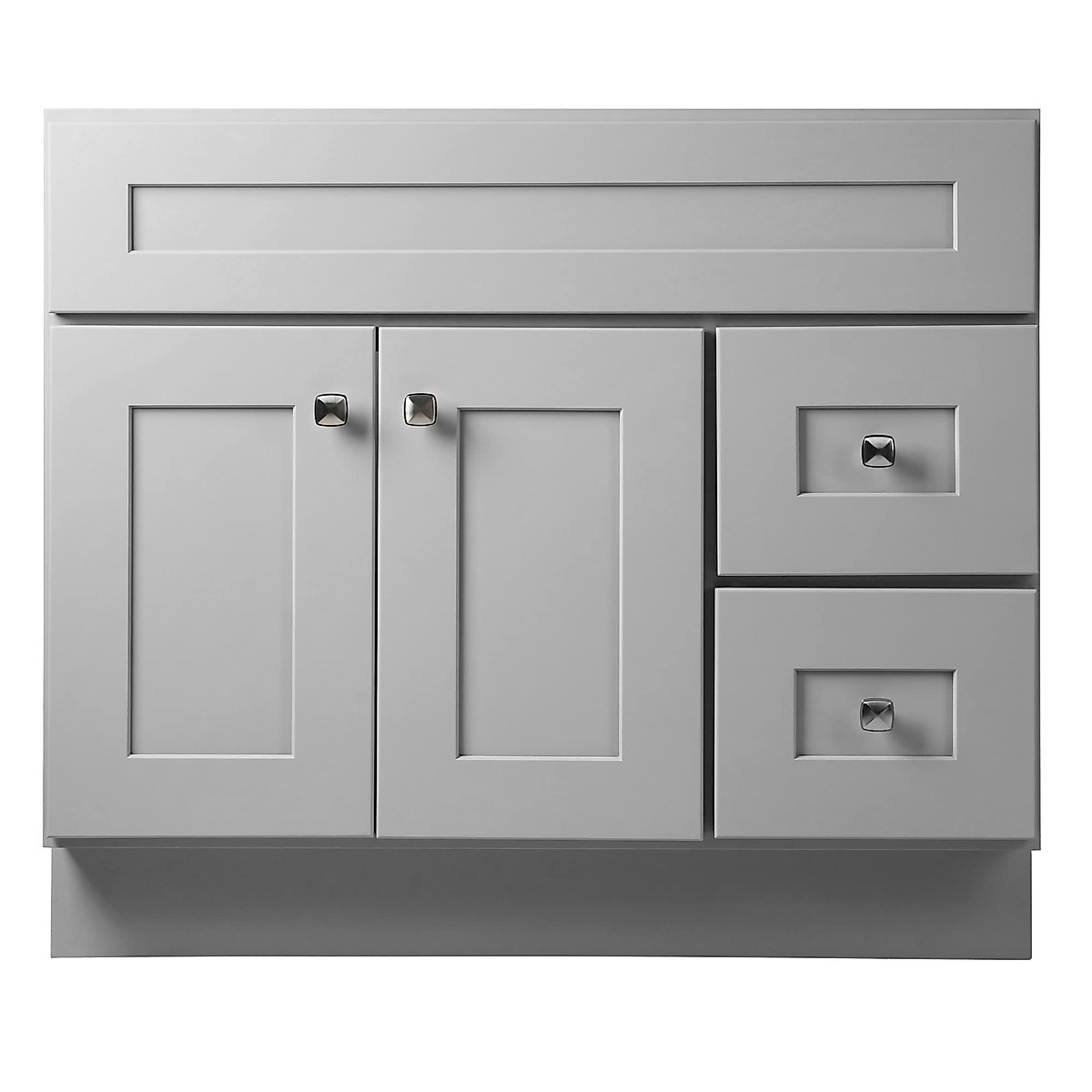 Design House 587097 Bath Unassembled Modern 2-Door 2-Drawer Bathroom Shaker Vanity Cabinet Only, 36 x 21,Grey