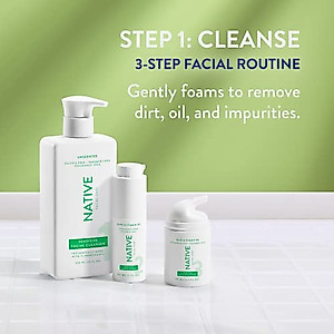 Native Sensitive Face Wash, Facial Cleanser with Aloe and Vitamin B3, Daily Face Cleanser for Sensitive Skin, 2-Pack, 12Fl Oz