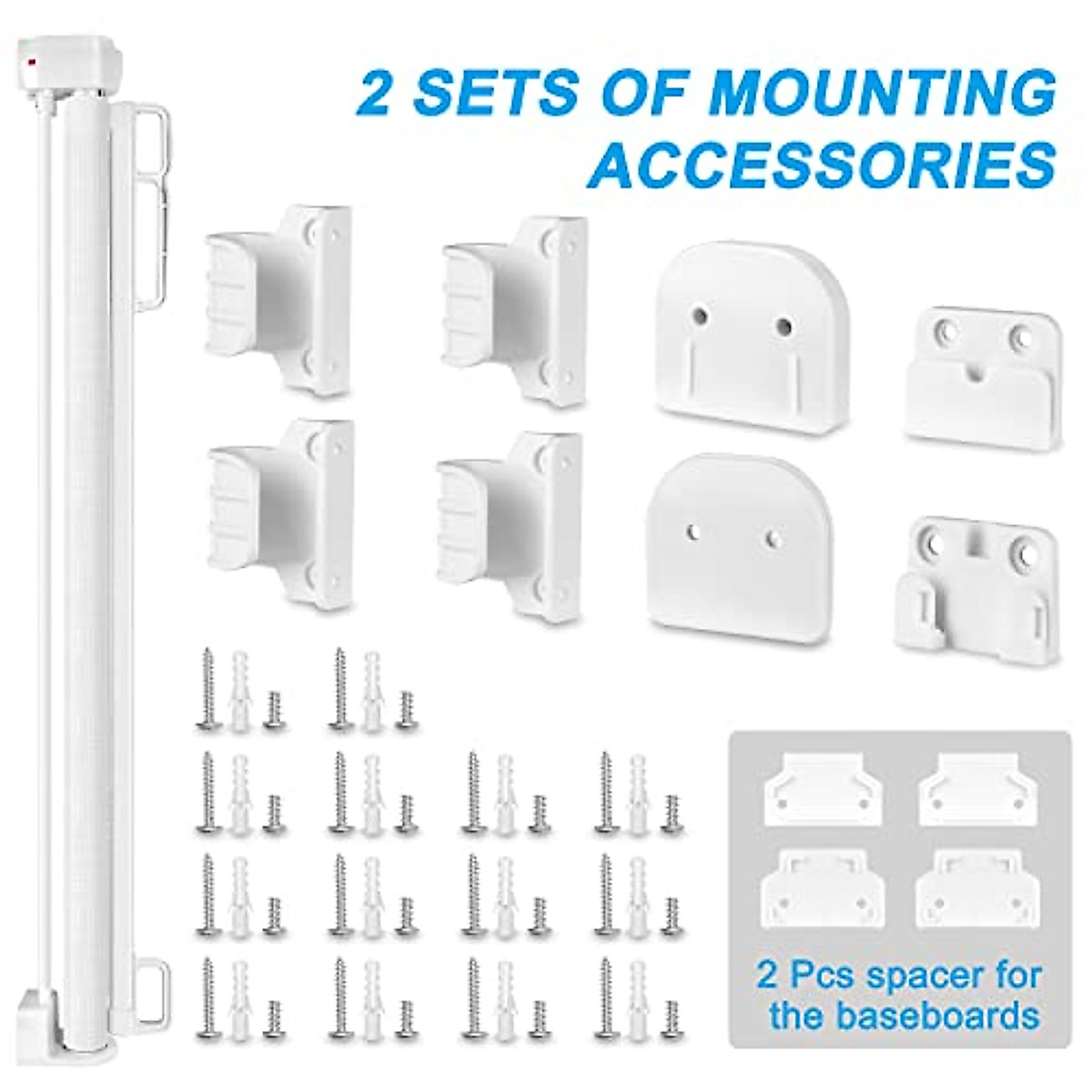 HEELALBABY Retractable Baby Gate for Stair 65" Extra Wide Outdoor Mesh Safety Gate for Dogs or Pets Fabric Indoor Puppy Gates for Doorways