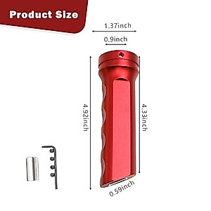 gunhunt Pack-1 Car Aluminum Alloy HandBrake Cover, Handle Protector, Hand Brake Lever Decoration, Handbrake Handle Modification Set, Universal for Most Cars, Trucks and Vans (Red)