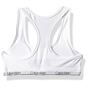 Calvin Klein Girls' Big Modern Cotton Molded Bralette, Classic White, X-Large