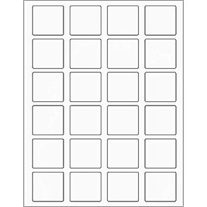 TYH Supplies White Matte Square Printer Labels 1.5 x 1.5 Inch, 2400 Labels, Laser & Inkjet, Strong Adhesive, Compatible with Avery 22805 Template