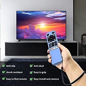 [2 Pack] WQNIDE Case for TCL RC802V FMR1 FNR1 Smart Voice Remote Control, Silicone Protective Cover Shockproof Anti Slip Anti-Lost Glowing(Glowgreen and Glowblue)
