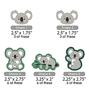 Big Dot of Happiness Koala Cutie - Paper Straw Decor - Bear Birthday Party and Baby Shower Striped Decorative Straws - Set of 24