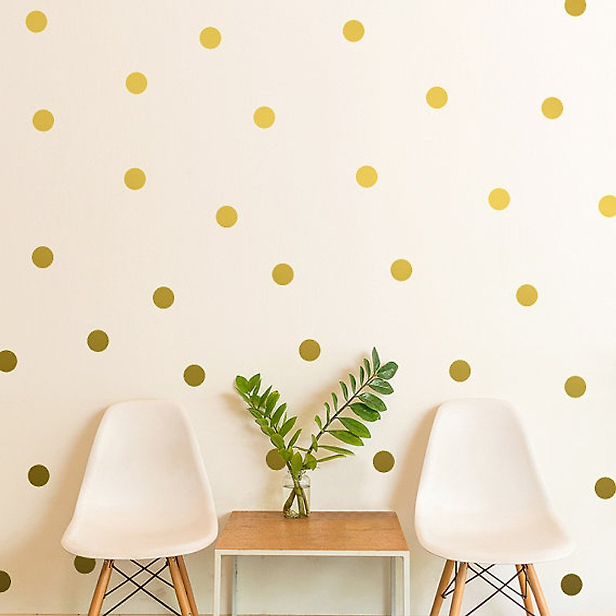 Easy Peel & Stick Gold Wall Decal Dots, 1.2inch (216 Decals) Safe on Paint Walls Removable Metallic Vinyl Polka Dot Decor, Round Circle Art Glitter Stickers, Paper Sheet Room Set