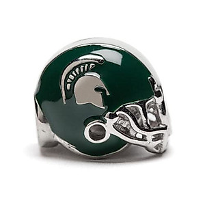 Michigan State Football Helmet Charm - MSU Spartans Bead for Bracelets - Hypoallergenic Stainless Steel Charms - Michigan State University Gifts
