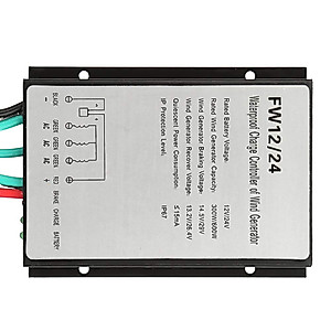 Wind Controller 12V/24V 300W/600W,Waterproof Wind Turbine Generator Controller Regulator, Wind Power Regulator FW12/24