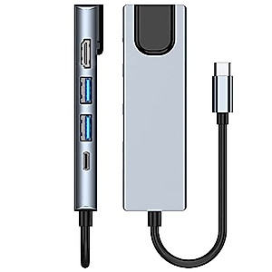 USB C Hub Type-C 3.1 to 4K HDMI-Compatible RJ45 USB SD/TF Card Reader PD Fast Charge 8-in-1 USB Dock