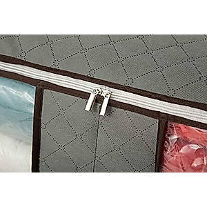 Large Capacity Clothes Storage Bags, Closet Organizer Clothes Storage Bags Organizer with Reinforced Handle,Thick Fabric for Comforters,Blankets, Bedding, Foldable with Sturdy Zipper(3-pack)