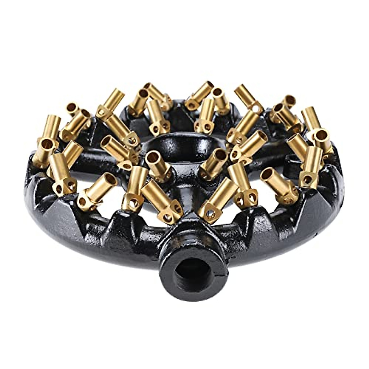 skyehomo Natural Gas Jet Burner for Chinese Wok Range, Grilling, Stir Fry | Bronze Round Nozzle Jet Burner Cast Iron with 32 Brass Tips - Up 160,000 BTU