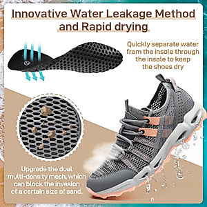 ziitop Water Shoes Women Outdoor Hiking Shoes Quick Drying Beach Aqua Shoes Travel Trekking Walking Climbing Sneakers