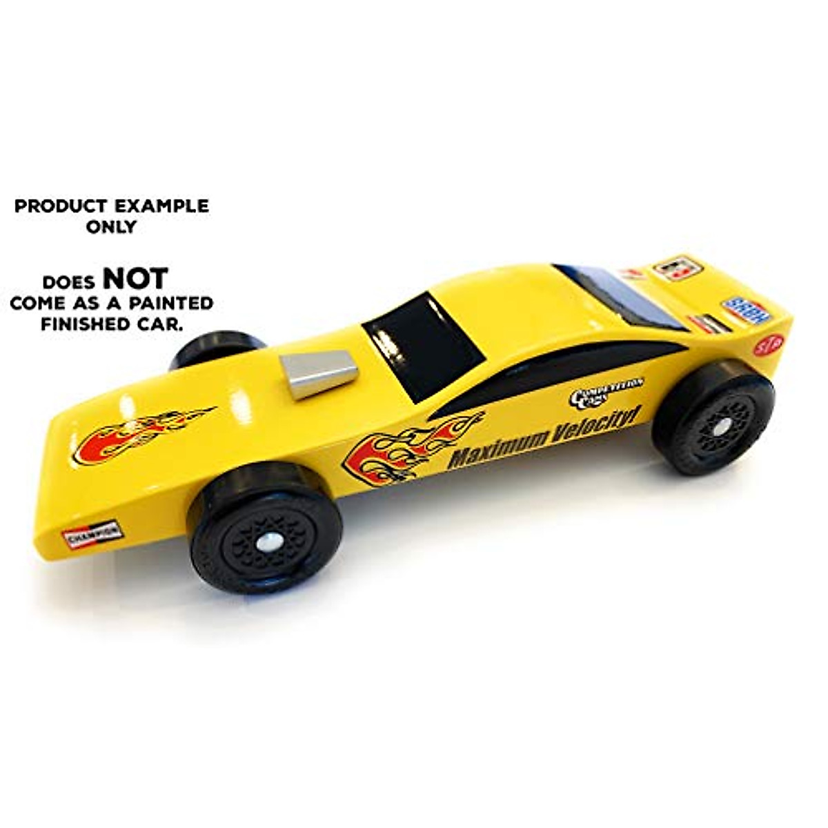 Maximum Velocity Pinewood Car Kit | Includes BSA Speed Wheels, Speed Axles, Graphite & Steel Weight | Funny Car Derby Car Kit