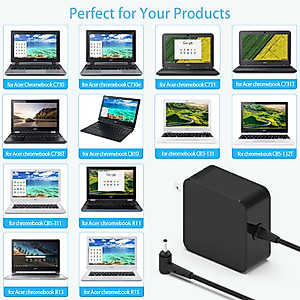 65W Laptop Charger for Acer Swift 3 5 1 Spin 3 5 1 SP315-51 SP314-52 SP314-53 SP513-52N SP111-31 Swift SF315-41 SF315-41G SF314-51 SF315-52 SF314-52 N15Q8 N15Q9 N20C5 AC Adapter Power Cord Replacement