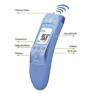 MINDPET-MED Fast Clinical Pet Thermometer for Dogs, Cats, Animals with 3 Switchable Modes (Body, Object Surface Temp,Room), Body Modes accurately Measures pet Ear Temperature, C/F Switchable