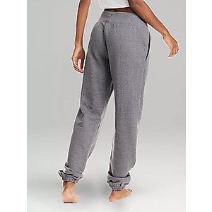 U.S. Polo Assn. Womens Sweatpants Joggers, French Terry Lounge Pants for Women (Charcoal Heather, X-Large)