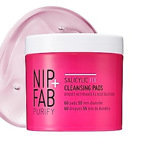 Nip + Fab Salicyclic Fix Night Pads for Face with Hyaluronic Acid, Exfoliating Facial Pad BHA Exfoliant for Skin Hydration Acne Breakouts and Blemishes, 60 Pads, 2.7 Ounce