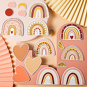 Flutesan 18 Pcs Boho Refrigerator Magnets Cute Rainbow Magnetic Stickers Locker Magnets for Girls Boho Party Supplies Boho Kitchen Magnetic Decorations Birthday Baby Shower Locker Accessories Girls